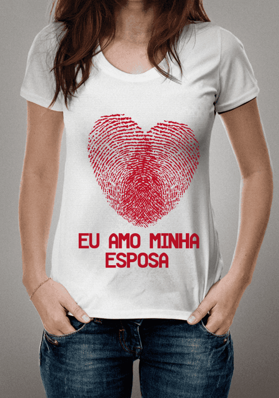 T-SHIRT PRIME Camiseta Eu Amo Minha Esposa R$48,10 em Camisa Bruta T-SHIRT PRIME Camiseta Eu Amo Minha Esposa R$48,10 em Camisa Bruta